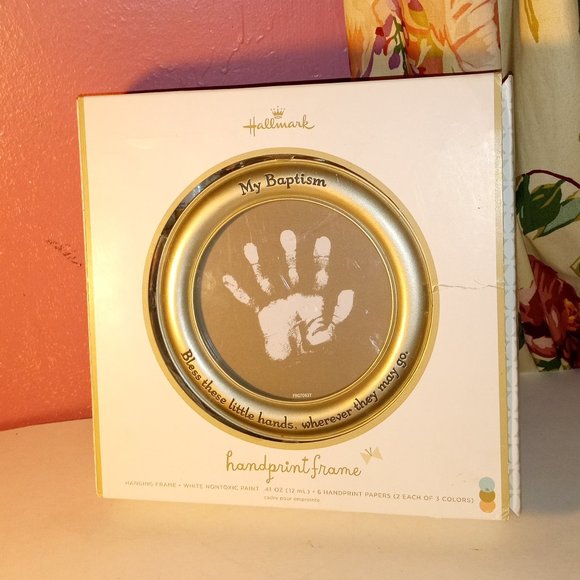 Hallmark | Accents | Hallmark My Baptism Handprint Frame Says Bless ...